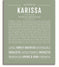 Karissa Personalized Name Meaning Art Prints – Name Stories
