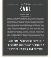 Karl | Name Art Print – Name Stories