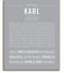 Karl Personalized Name Meaning Art Prints – Name Stories