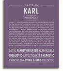 Karl Personalized Name Meaning Art Prints – Name Stories