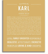 Karl Personalized Name Meaning Art Prints – Name Stories