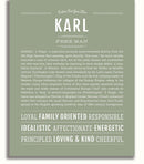 Karl Personalized Name Meaning Art Prints – Name Stories