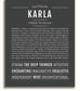 Karla Personalized Name Meaning Art Prints – Name Stories