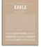 Karla Personalized Name Meaning Art Prints – Name Stories