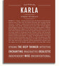 Karla Personalized Name Meaning Art Prints – Name Stories