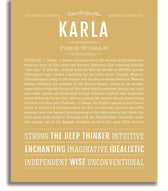 Karla Personalized Name Meaning Art Prints – Name Stories