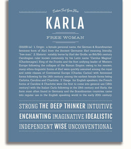 Karla Personalized Name Meaning Art Prints – Name Stories