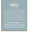 Karla | Name Art Print – Name Stories