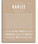 Karlee | Name Art Print – Name Stories