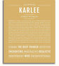 Karlee Personalized Name Meaning Art Prints – Name Stories