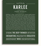 Karlee | Name Art Print – Name Stories