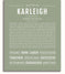 Karleigh Personalized Name Meaning Art Prints – Name Stories
