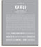 Karli Personalized Name Meaning Art Prints – Name Stories