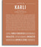 Karli Personalized Name Meaning Art Prints – Name Stories