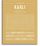 Karli Personalized Name Meaning Art Prints – Name Stories