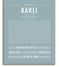 Karli Personalized Name Meaning Art Prints – Name Stories