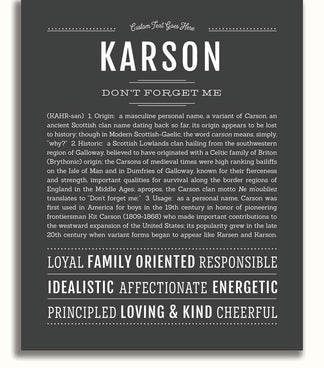 Karson | Name Art Print – Name Stories