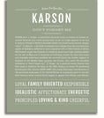 Karson | Name Art Print – Name Stories