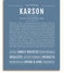 Karson | Name Art Print – Name Stories