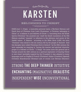 Karsten Personalized Name Meaning Art Prints – Name Stories