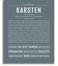 Karsten Personalized Name Meaning Art Prints – Name Stories