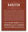 Karsten Personalized Name Meaning Art Prints – Name Stories