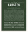 Karsten Personalized Name Meaning Art Prints – Name Stories