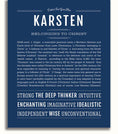 Karsten Personalized Name Meaning Art Prints – Name Stories