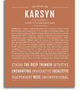 Karsyn Personalized Name Meaning Art Prints – Name Stories