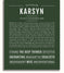 Karsyn Personalized Name Meaning Art Prints – Name Stories