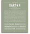 Karsyn Personalized Name Meaning Art Prints – Name Stories