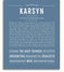 Karsyn Personalized Name Meaning Art Prints – Name Stories