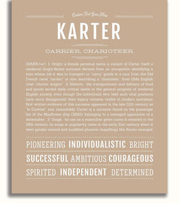 Karter (female) | Name Art Print – Name Stories