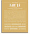 Karter Personalized Name Meaning Art Prints – Name Stories