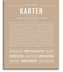 Karter (male) | Name Art Print – Name Stories