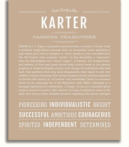 Karter (male) | Name Art Print – Name Stories