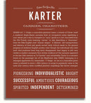 Karter Personalized Name Meaning Art Prints – Name Stories