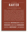 Karter Personalized Name Meaning Art Prints – Name Stories