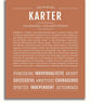 Karter Personalized Name Meaning Art Prints – Name Stories