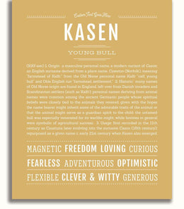 Kasen Personalized Name Meaning Art Prints – Name Stories