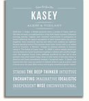 Kasey Personalized Name Meaning Art Prints – Name Stories