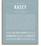 Kasey (female) | Name Art Print – Name Stories