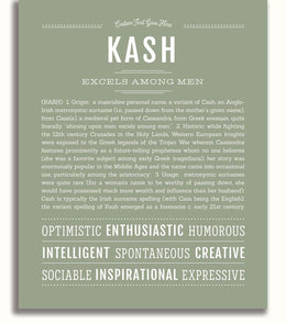 Kash Personalized Name Meaning Art Prints – Name Stories