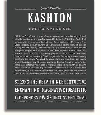 Kashton | Name Art Print – Name Stories