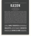 Kason Personalized Name Meaning Art Prints – Name Stories