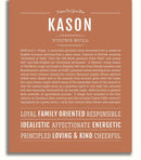 Kason Personalized Name Meaning Art Prints – Name Stories