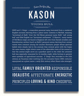 Kason Personalized Name Meaning Art Prints – Name Stories