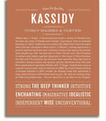 Kassidy Personalized Name Meaning Art Prints – Name Stories