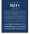 Kasyn Personalized Name Meaning Art Prints – Name Stories