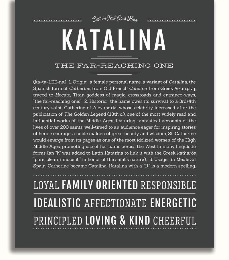 Katalina Personalized Name Meaning Art Prints – Name Stories